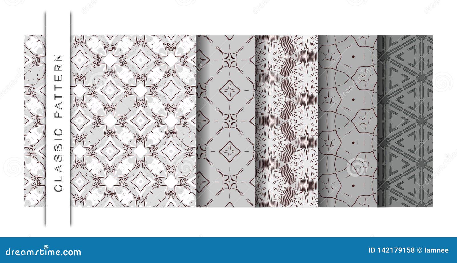 Set of the Classic Wallpaper Pattern Background Stock Vector ...