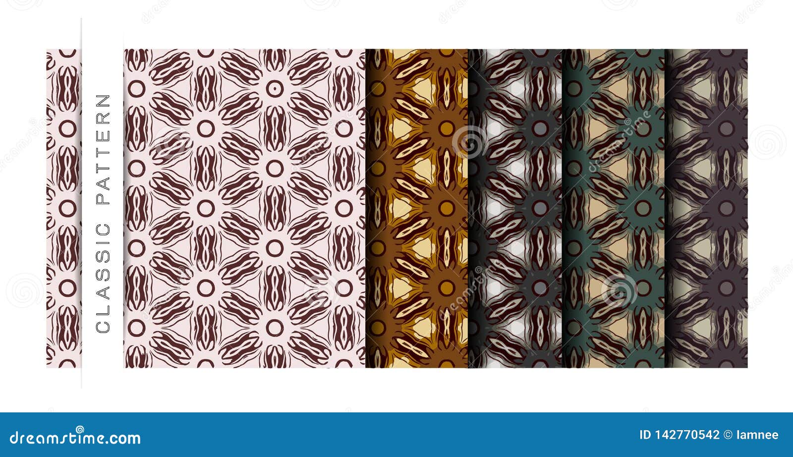 Set of the Classic Wallpaper Pattern Background Stock Vector ...