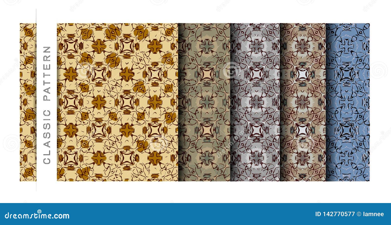 Set of the Classic Wallpaper Pattern Background Stock Vector ...