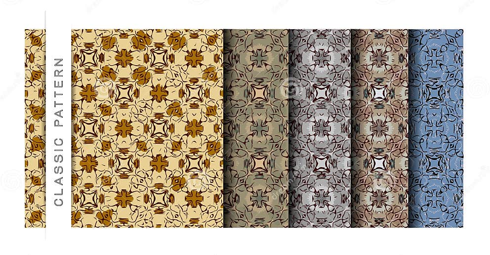 Set of the Classic Wallpaper Pattern Background Stock Vector ...