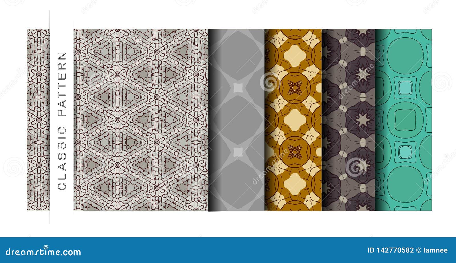 Set of the Classic Wallpaper Pattern Background Stock Vector ...