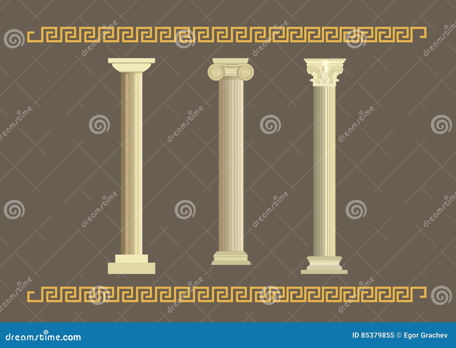 Ancient Columns. Realistic Golden Greek Ancient Column, Classic ... Ancient Columns. Realistic Golden Greek Ancient Column, Classic ...