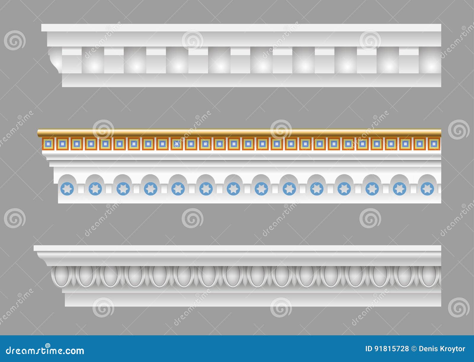 Set of classical cornices stock vector. Illustration of gypsum - 91815728