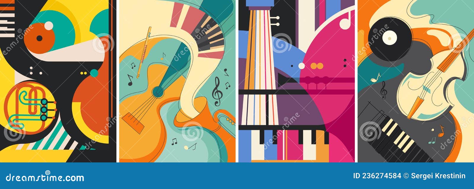 Set of Classical Music Posters. Stock Vector - Illustration of ...