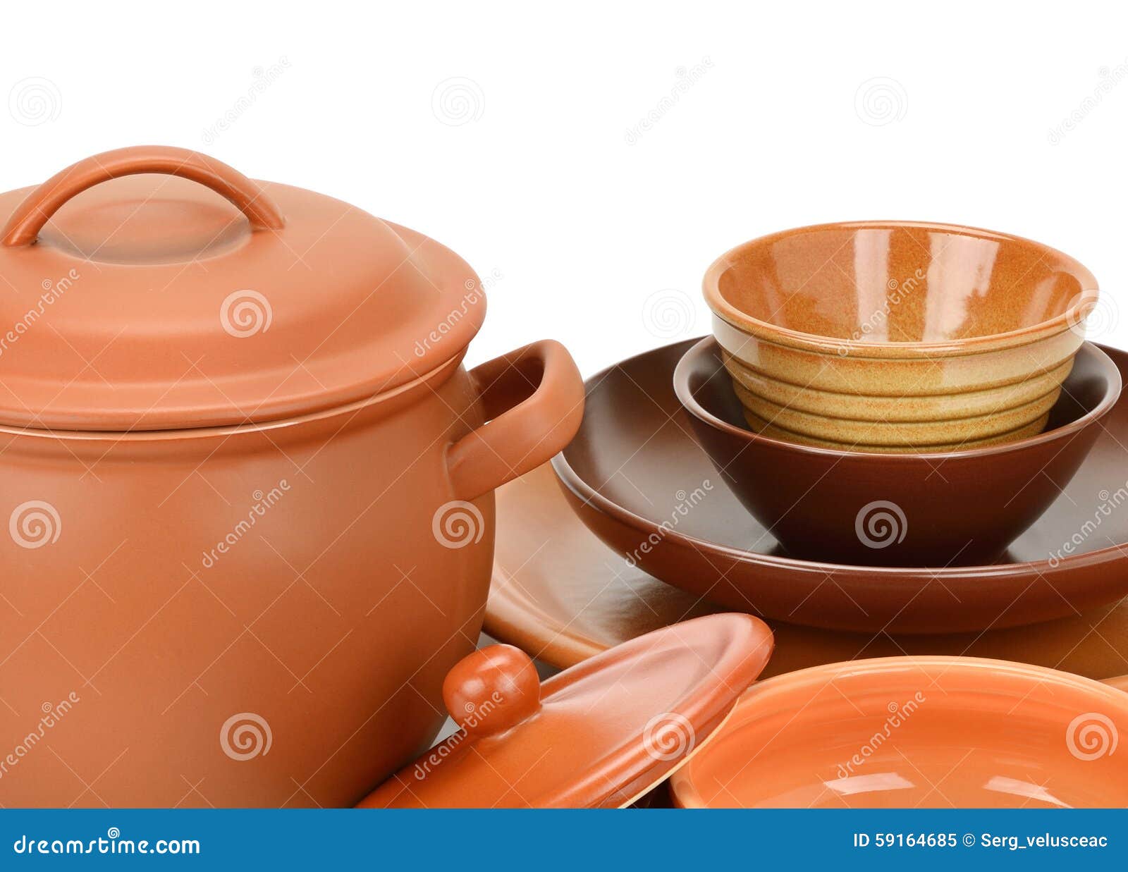 Set clay utensils stock image. Image of composition, crockery - 59164685