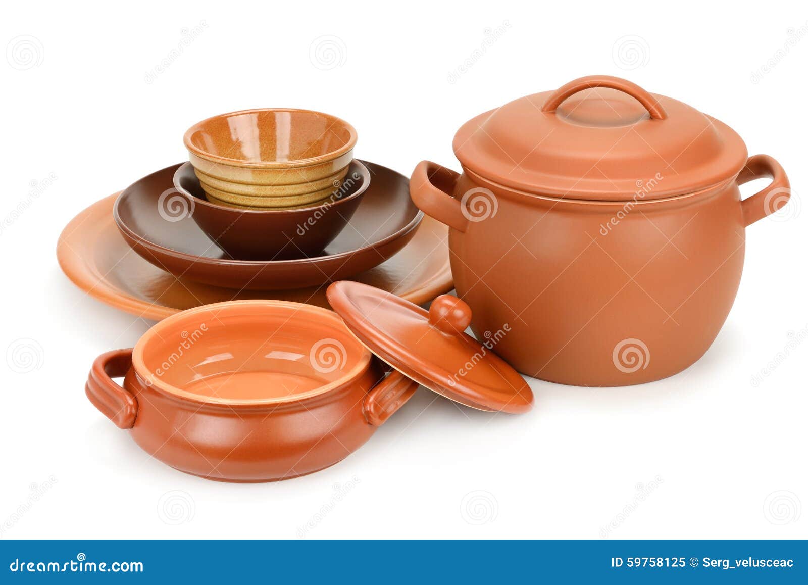 Set clay utensils stock image. Image of background, dish - 59758125