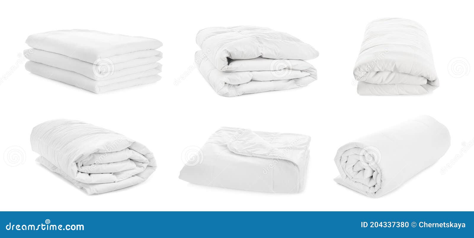 Set of Clean Blankets Isolated on White. Banner Design Stock Photo ...