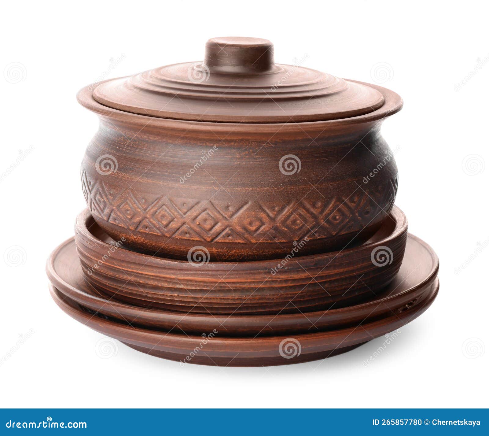 Set of Clean Crockery Isolated on White Stock Photo - Image of food ...