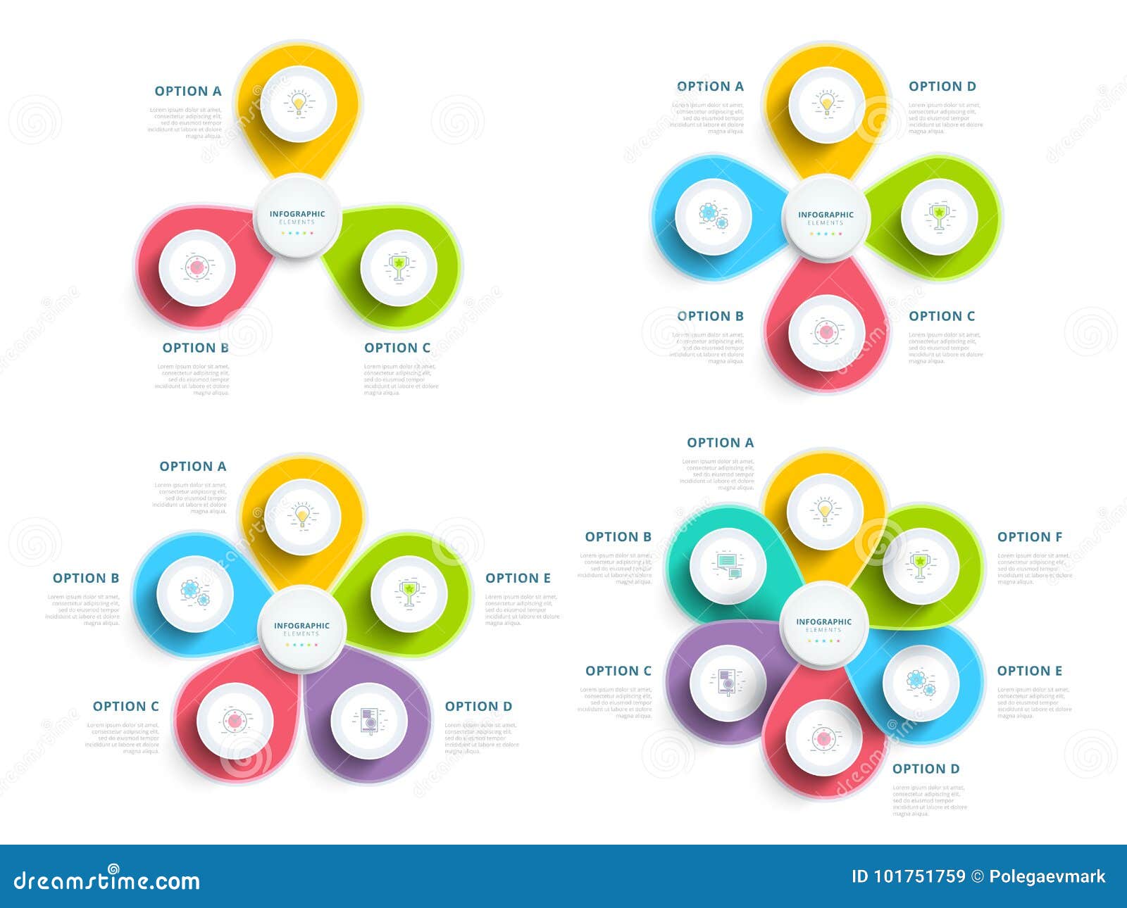 Set of Clean Minimalistic Business Step Process Chart Infographics with ...