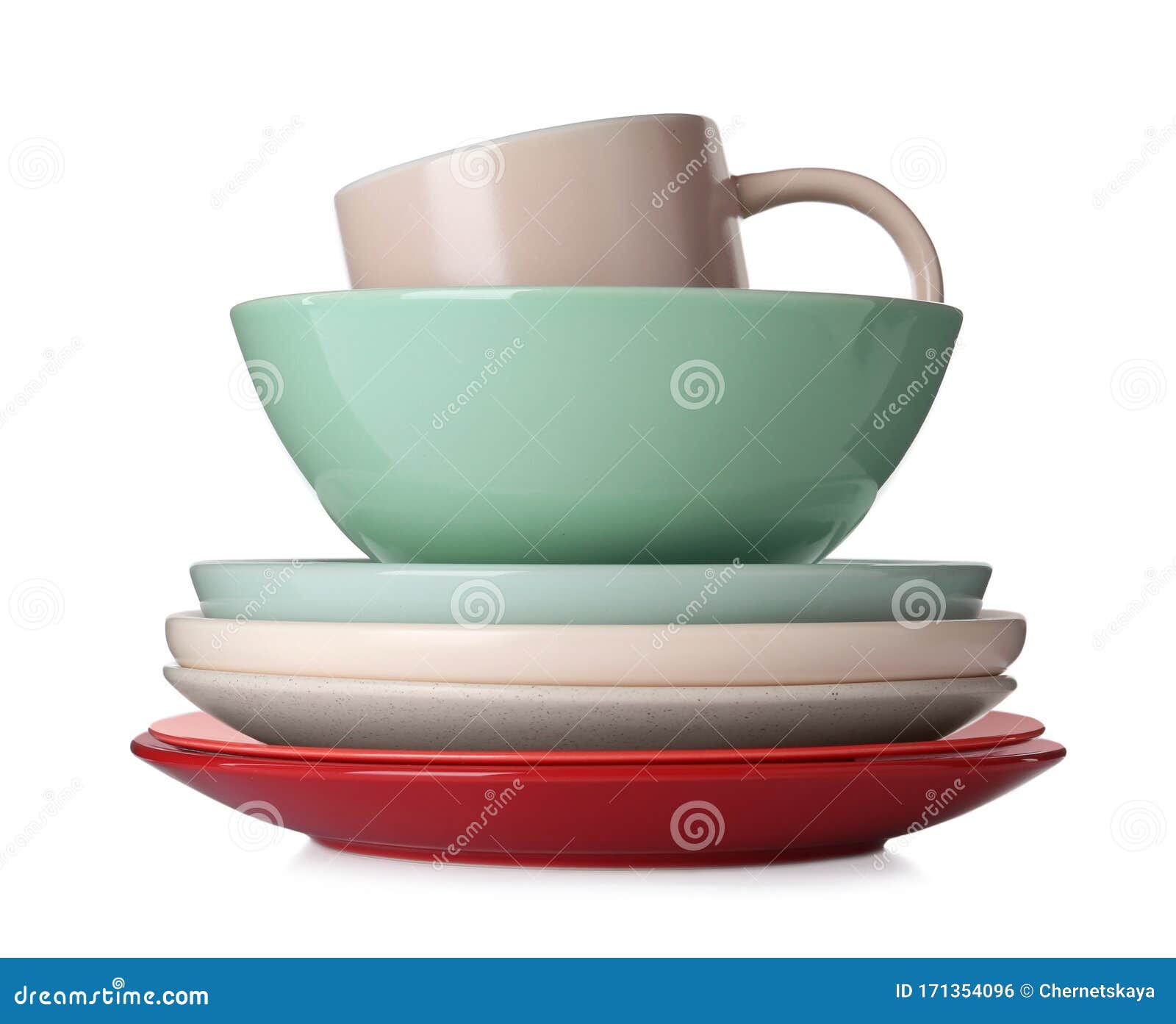 Set of Clean Tableware Isolated Stock Photo - Image of kitchenware ...