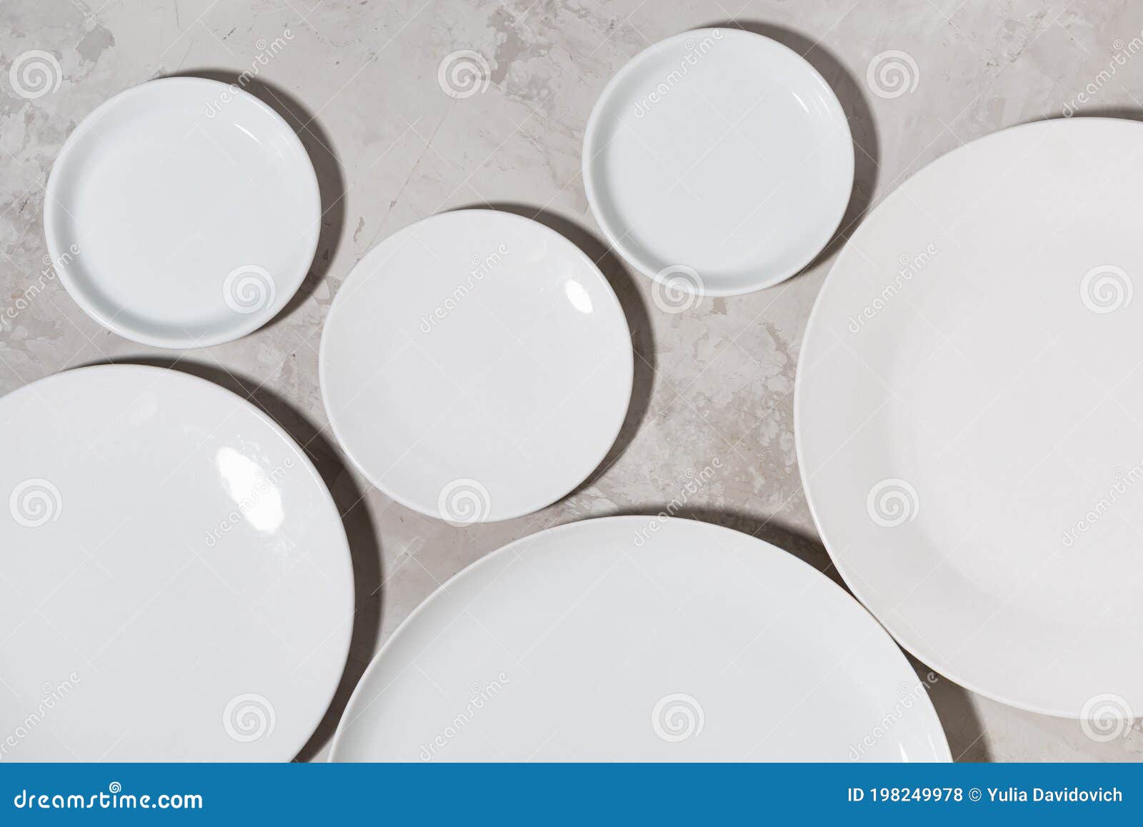 Set of Clean White Plates on White Background Stock Photo - Image of ...