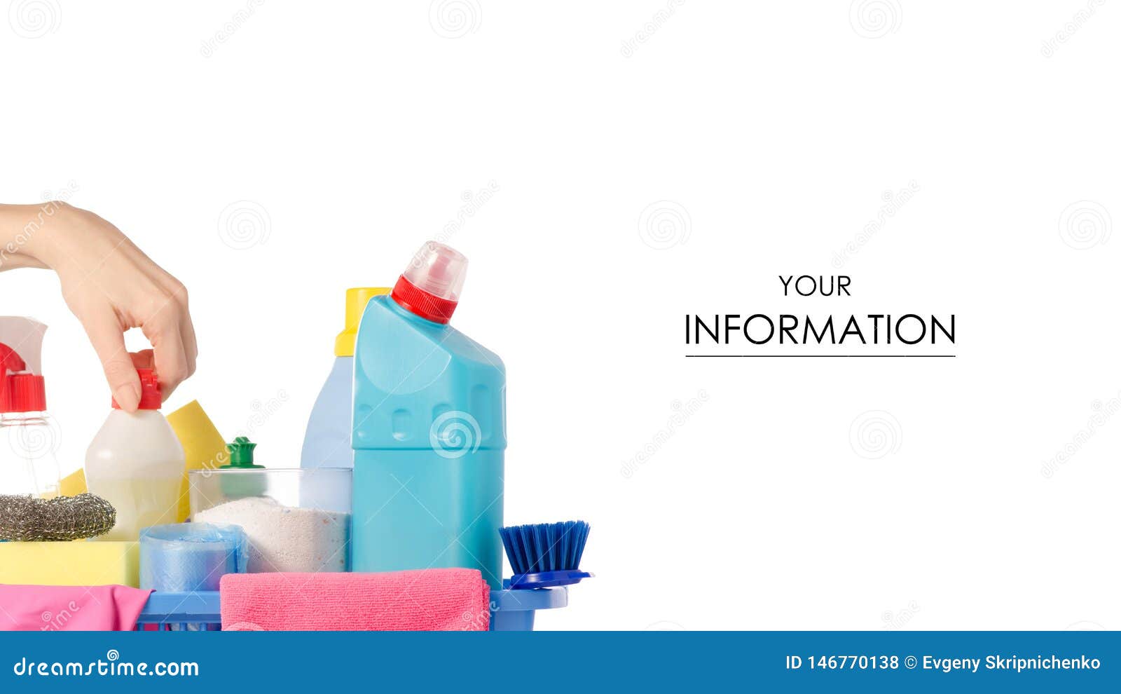 A Set of Cleaner for Cleaning in Hand Pattern Stock Photo - Image of ...