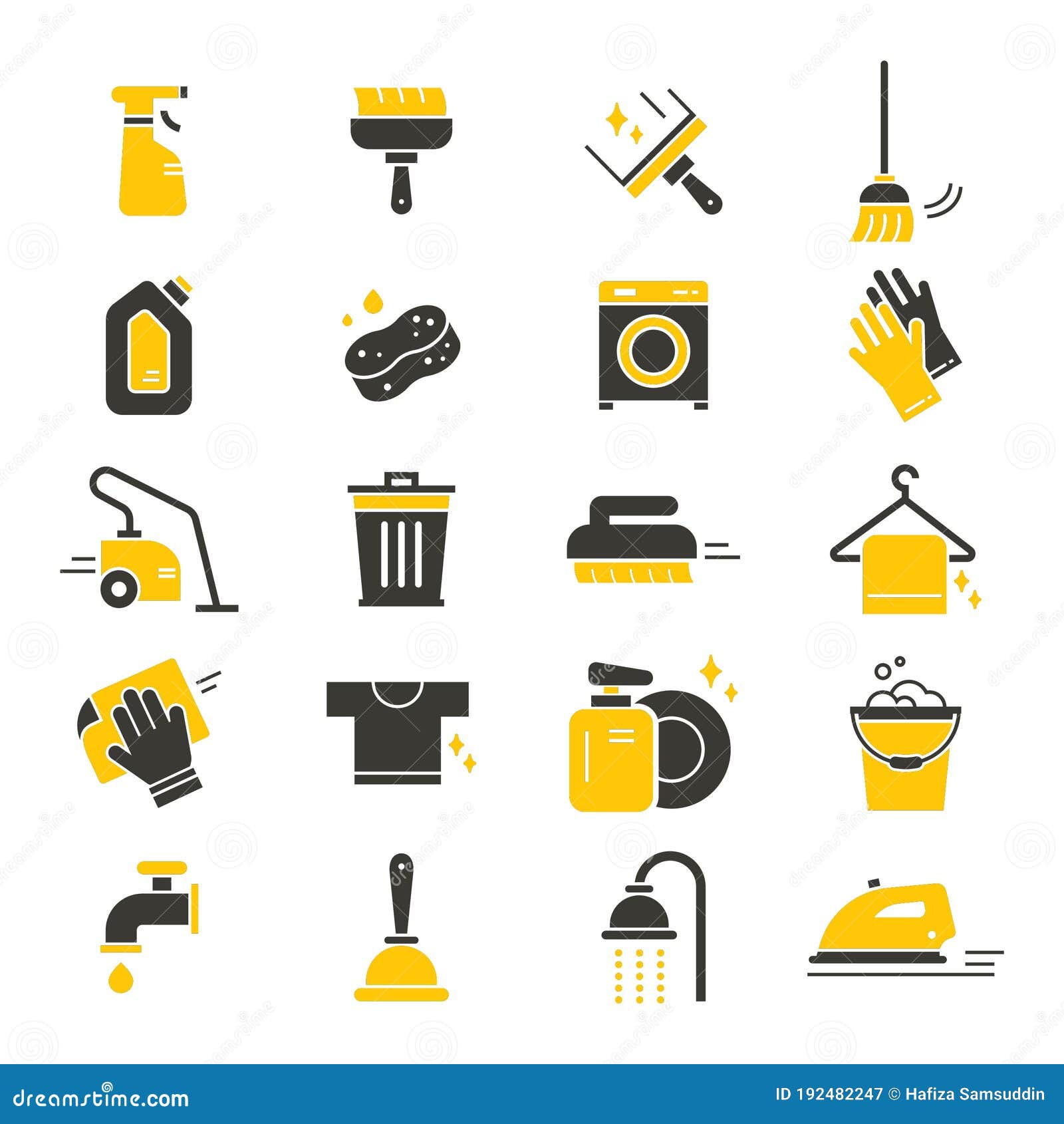 Set of Cleaning Icons. Vector Illustration Decorative Design Stock ...
