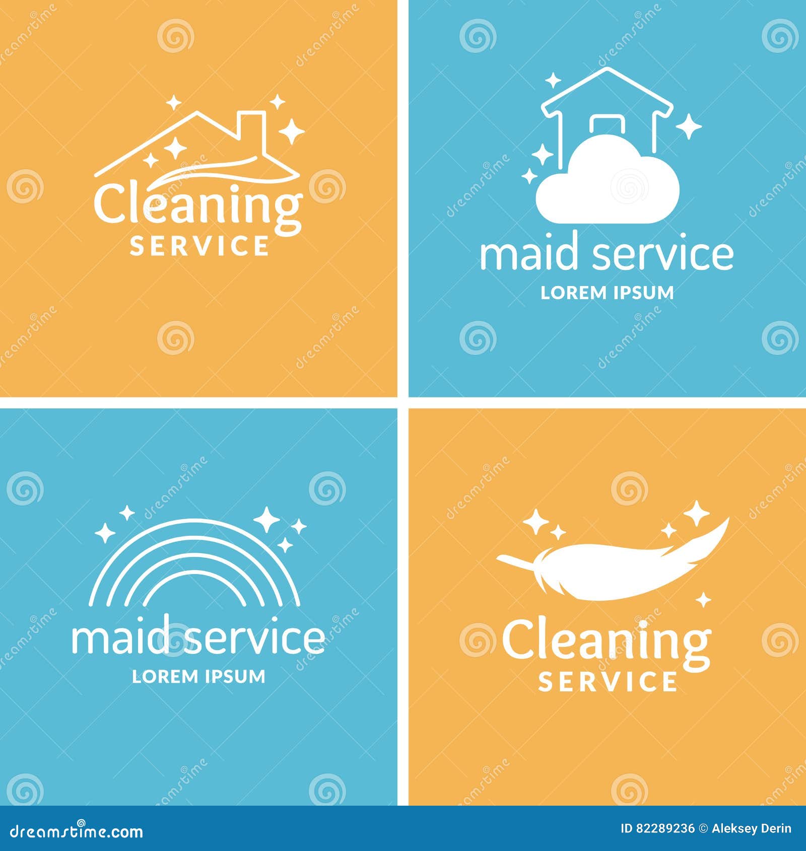 Set Cleaning and Maid Service. Label Collection Stock Vector ...