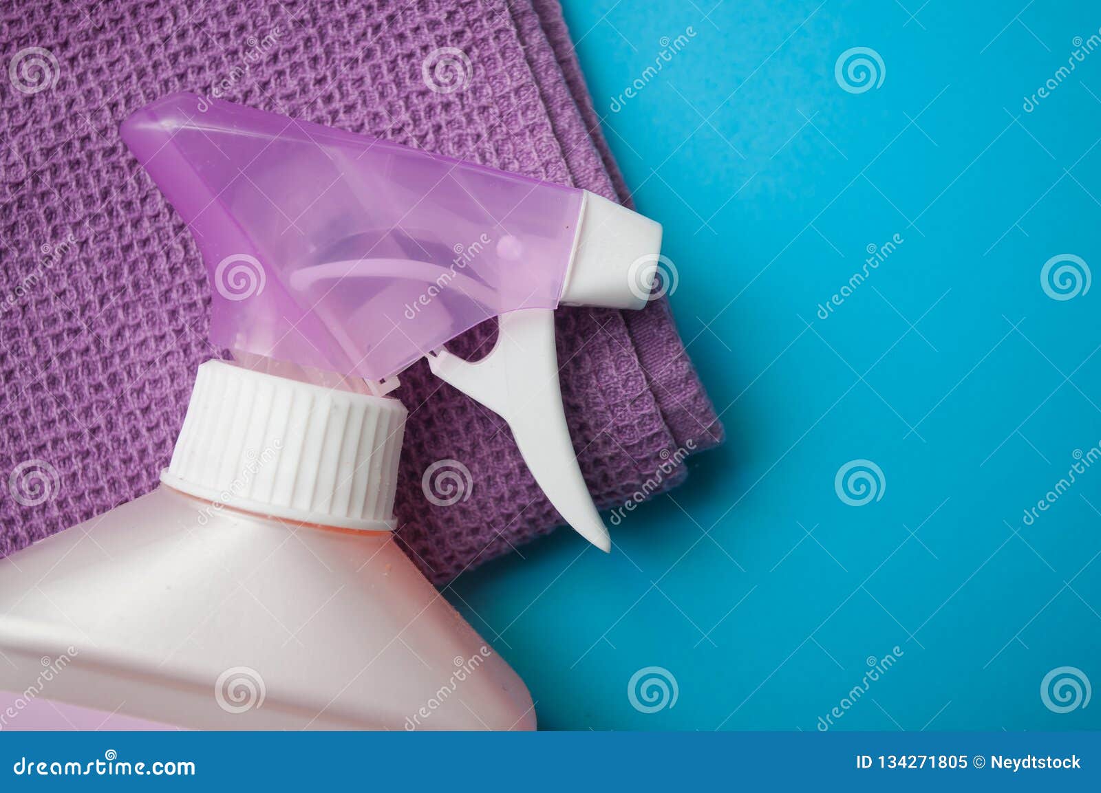 Cleaning Objects on Blue Background Stock Image - Image of interior ...