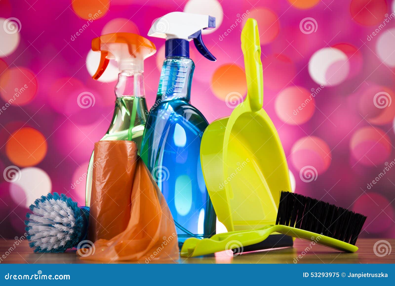 Set of Cleaning Products, Home Work Colorful Theme Stock Image - Image ...