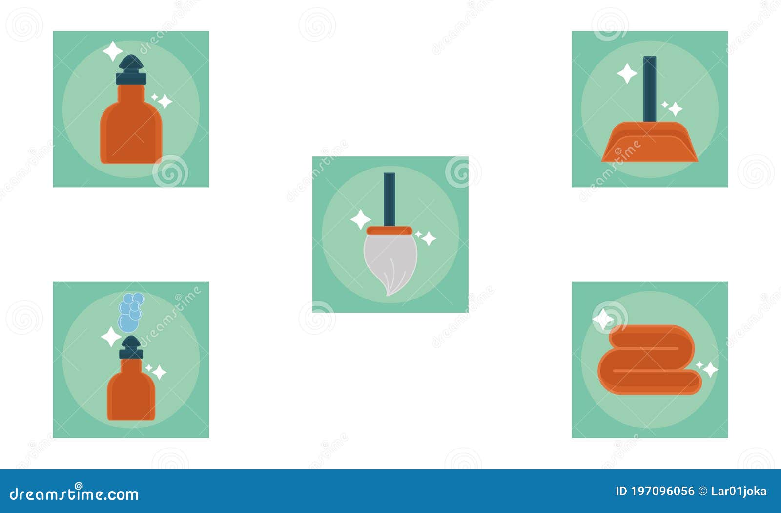Set of Cleaning Products Icons Stock Vector - Illustration of equipment ...
