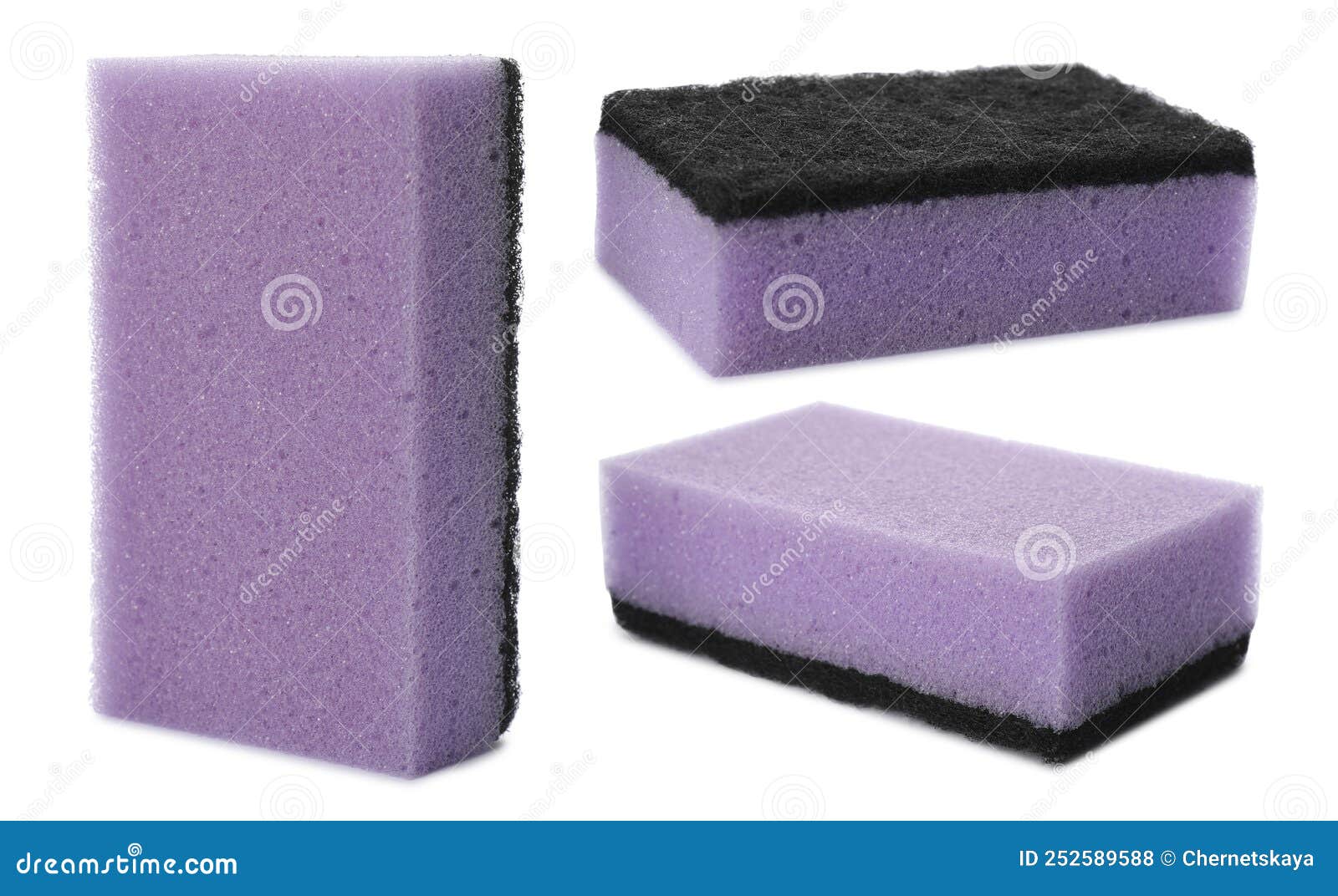 Set with Cleaning Sponges on White Background Stock Photo - Image of ...