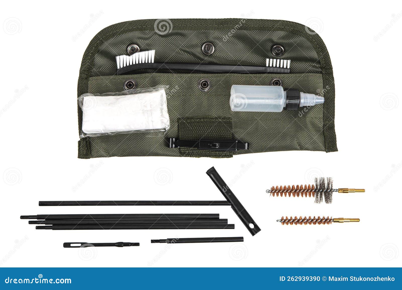 A Set for Cleaning Weapons in a Black Case Isolate on a White Back ...