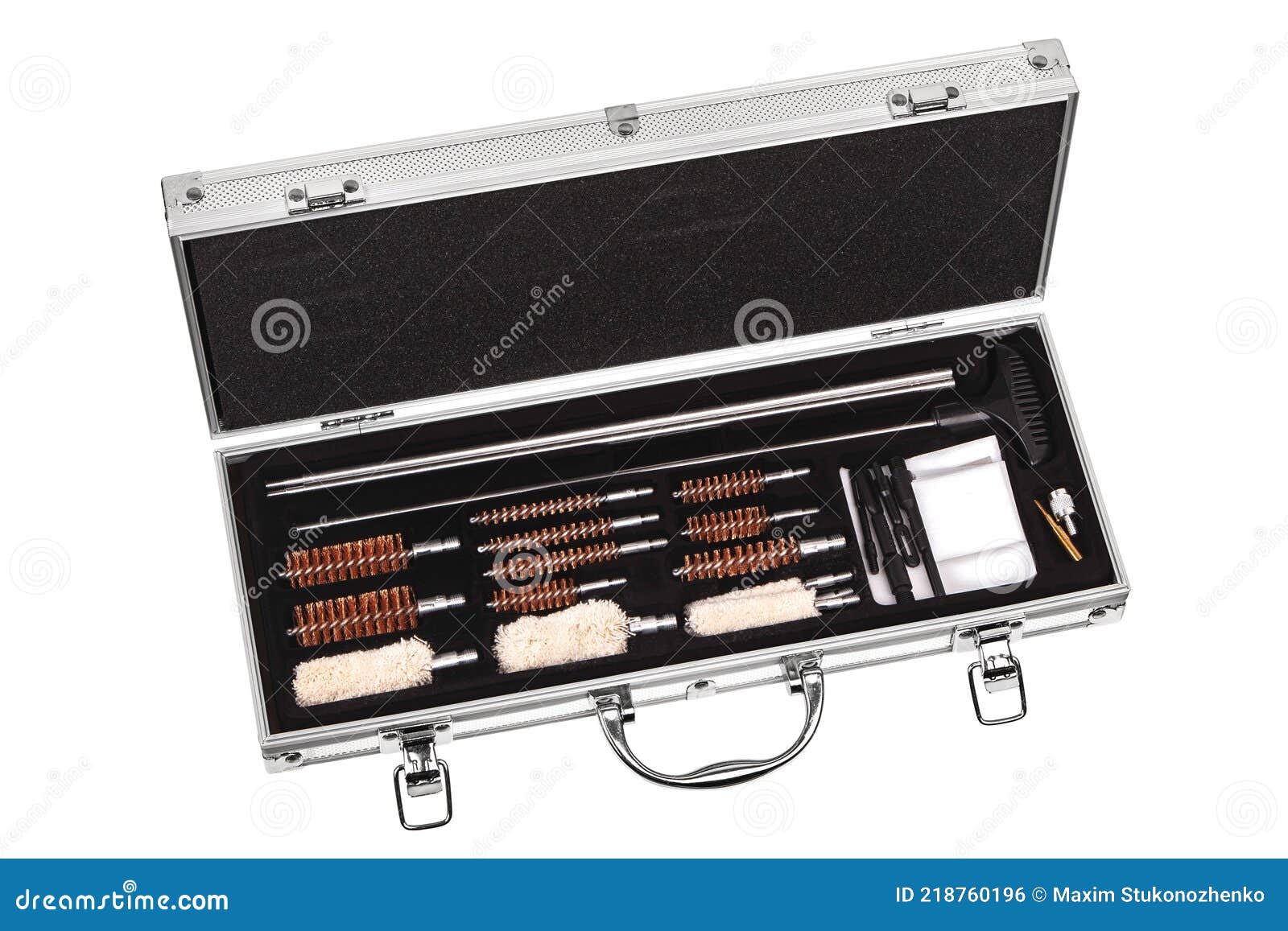 Set for Cleaning Weapons in a Metal Case Isolate on a White Background ...