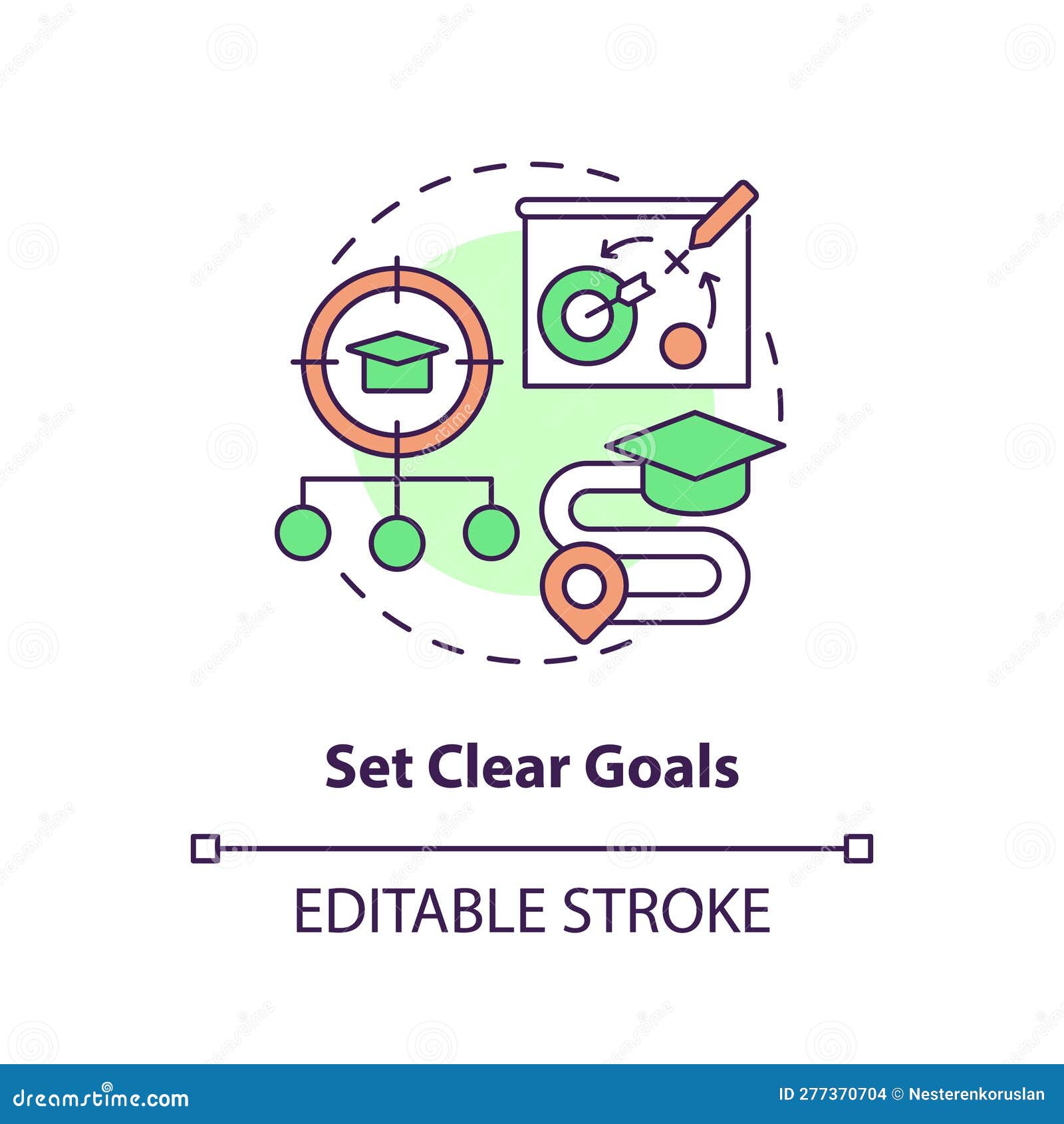 Set Clear Goals Concept Icon Stock Vector - Illustration of college ...