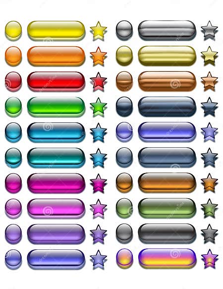 Set of clear web buttons stock vector. Illustration of shadow - 14930147