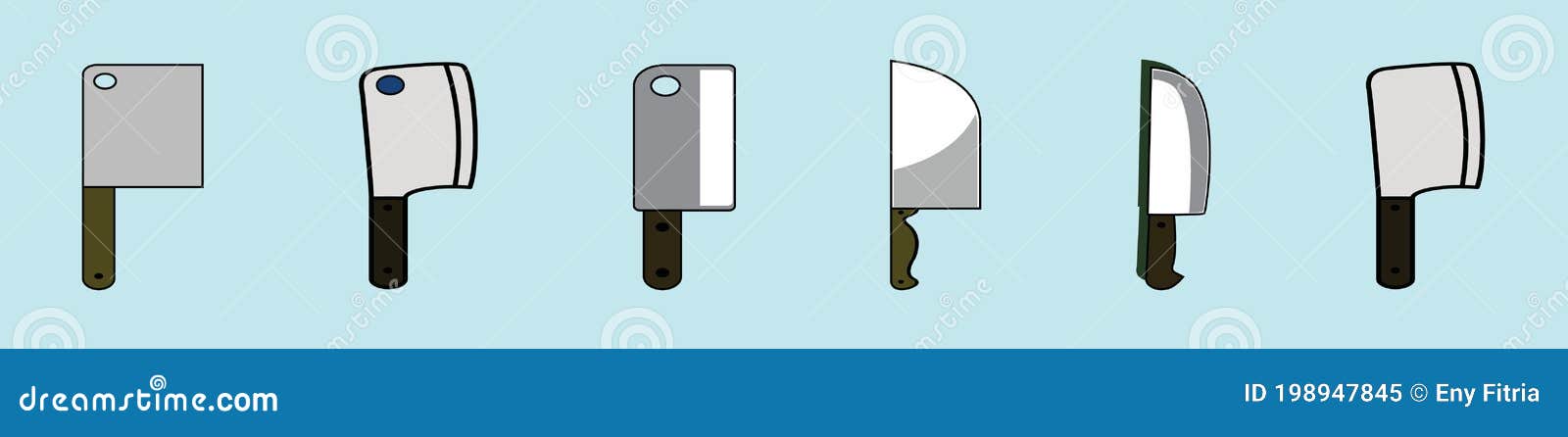Set of Cleaver Cartoon Icon Design Template with Various Models. Vector ...