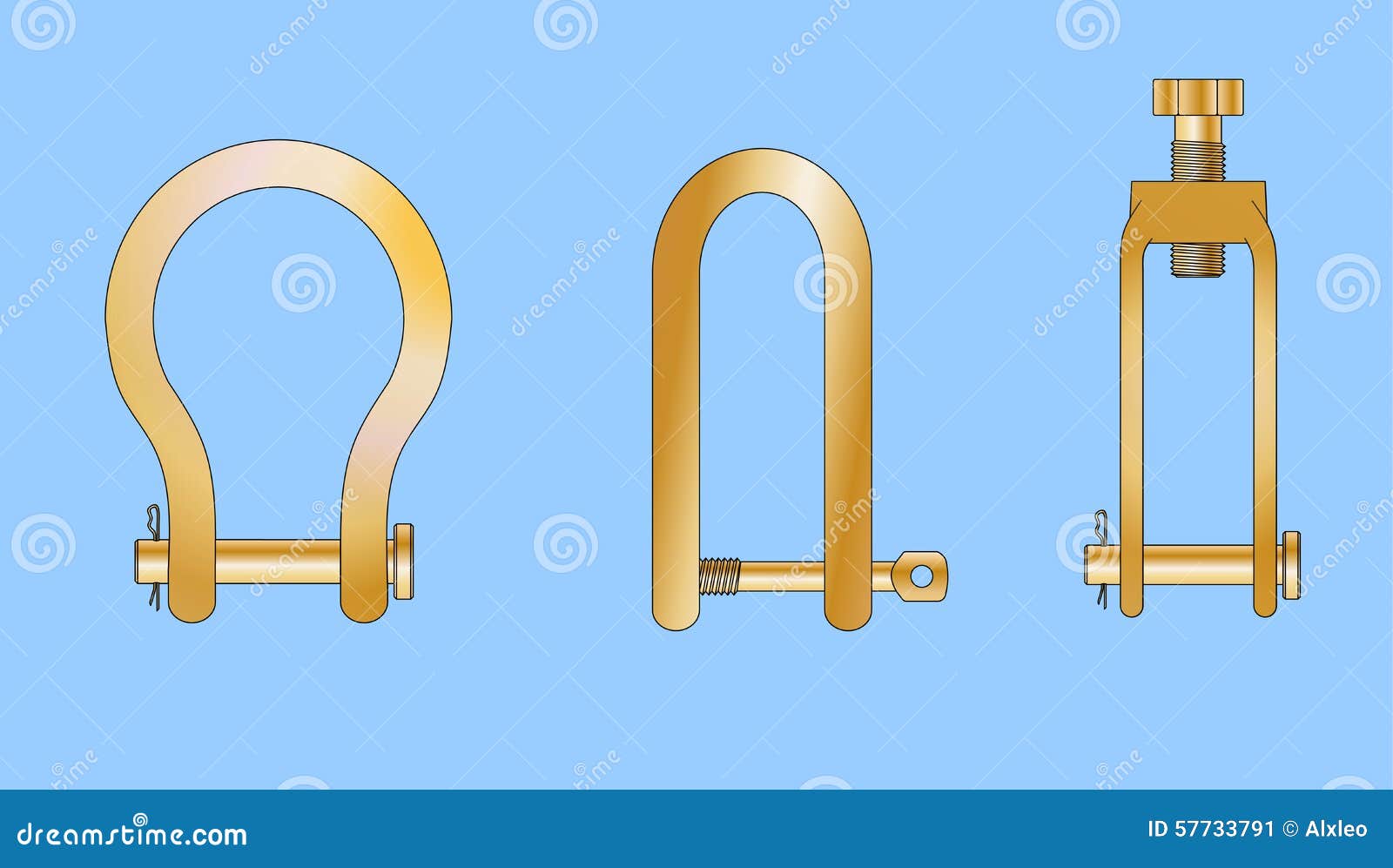 Set of clevises stock vector. Illustration of connection - 57733791