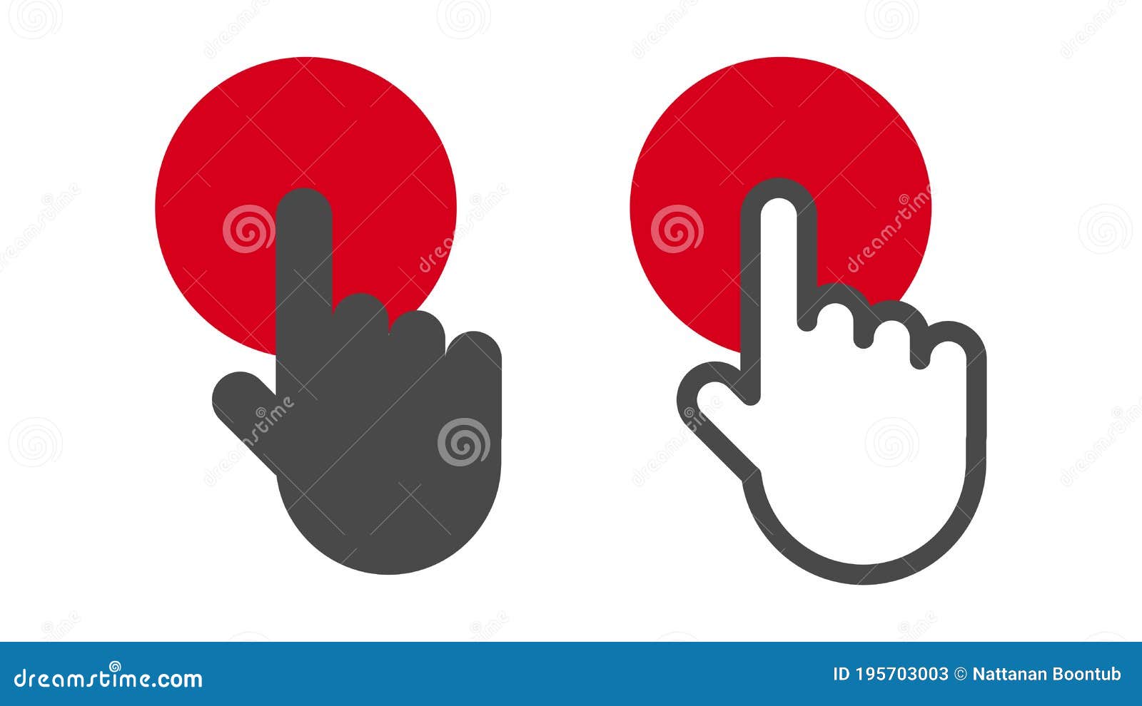 Set of Clicking Finger Icon, Hand Pointer Vector Stock Vector ...