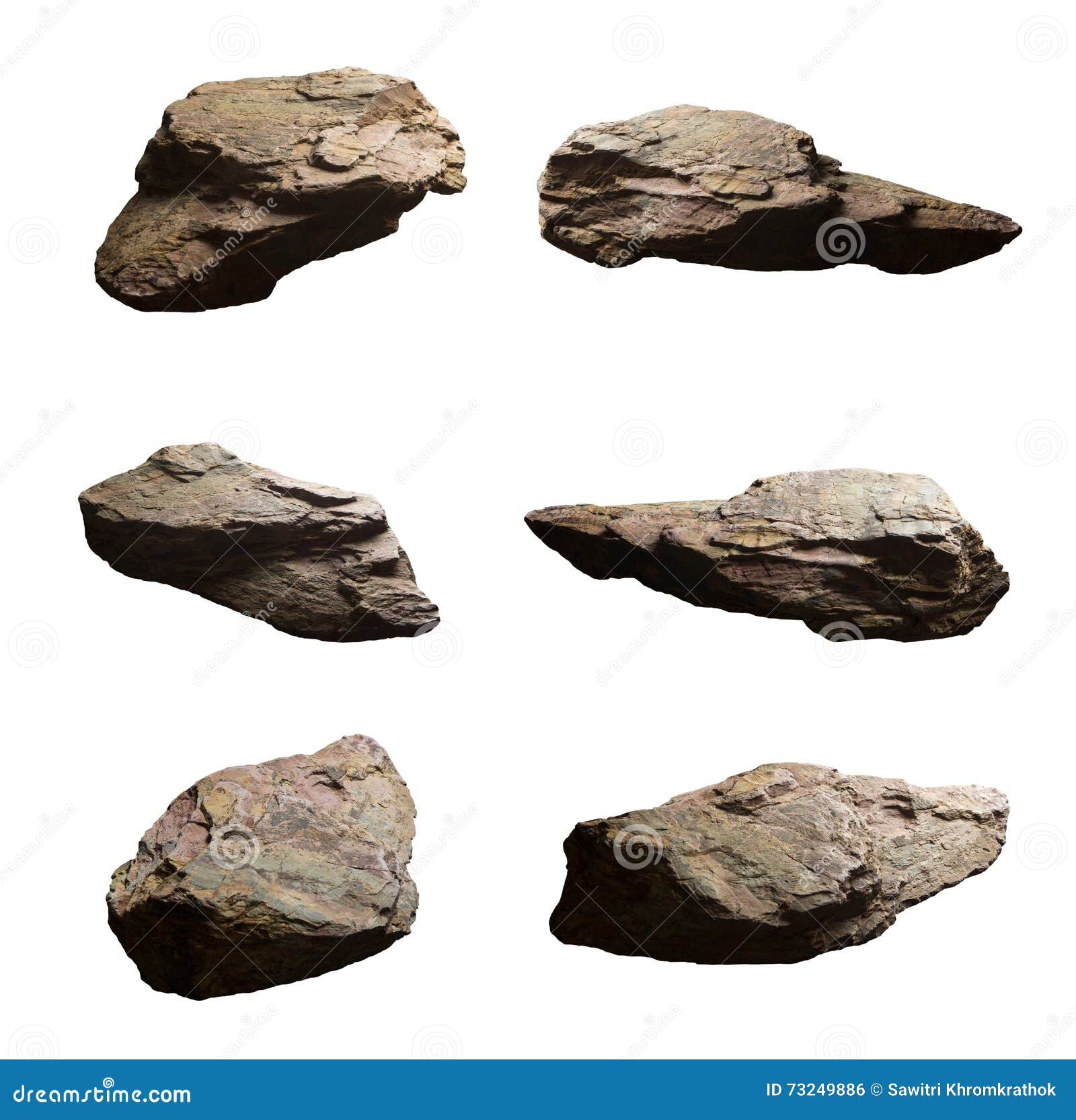 Stones Isolated On White Background. Natural Minerals Stock Photography ...
