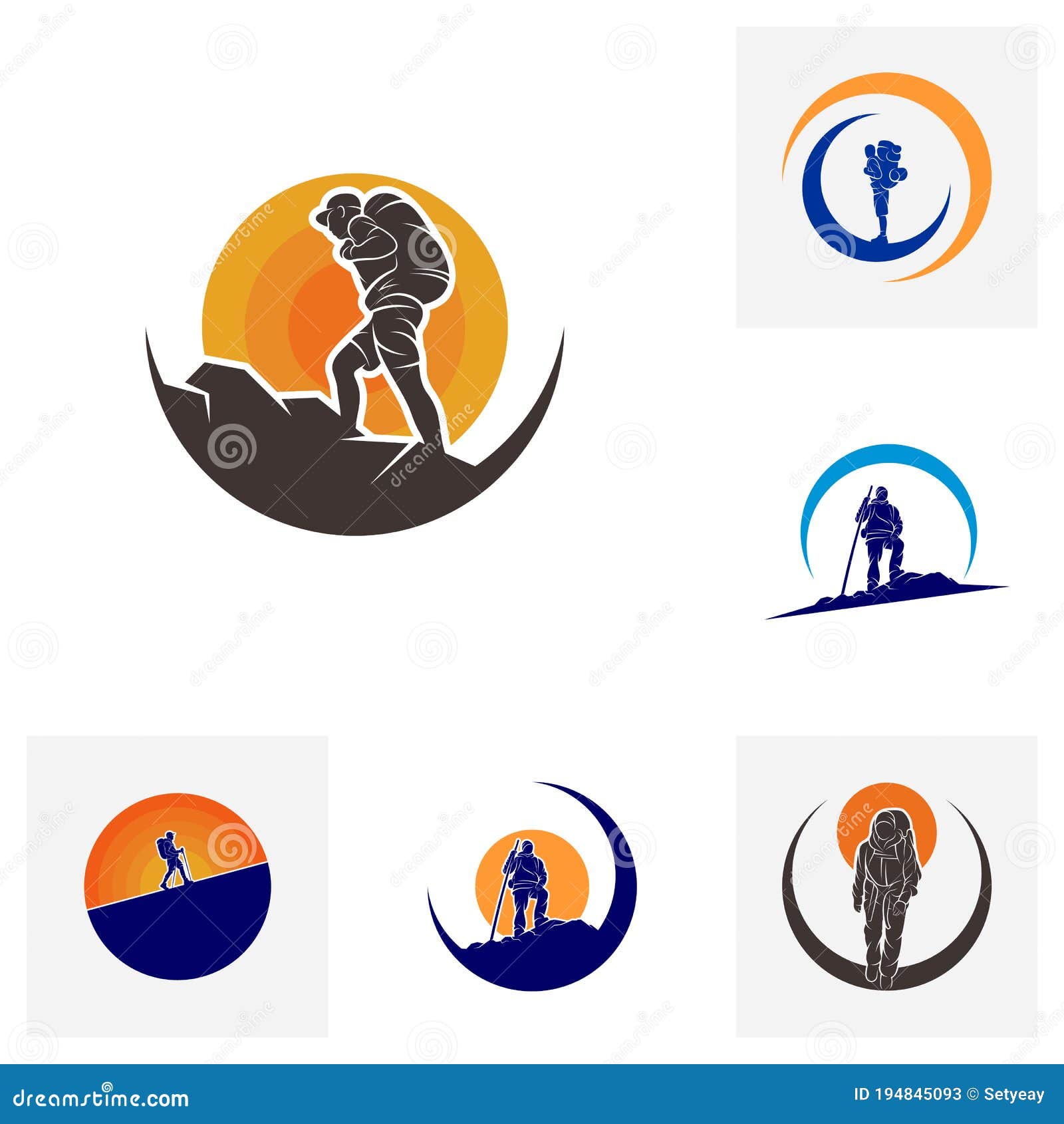 Set of Climber Logo Design Vector Template. Outdoor Activity Logo ...