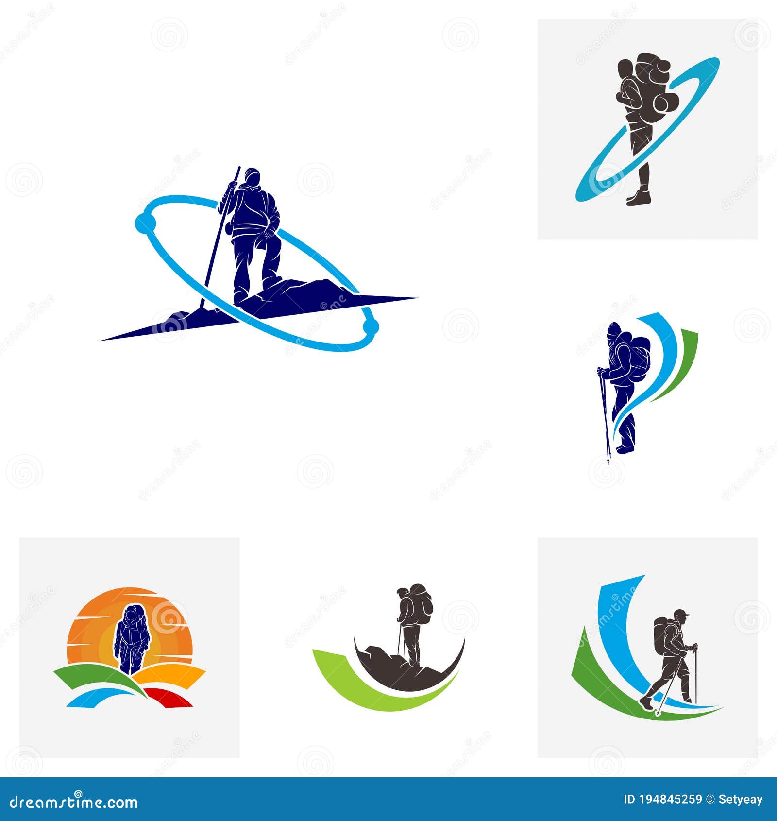 Set of Climber Logo Design Vector Template. Outdoor Activity Logo ...