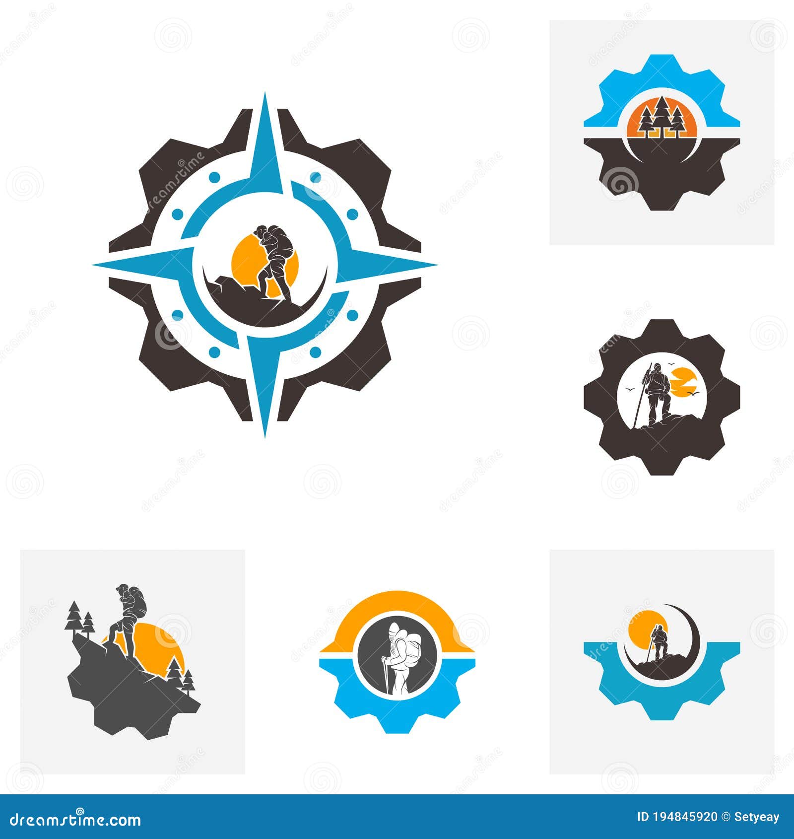 Set of Climber Logo Design Vector Template. Outdoor Activity Logo ...