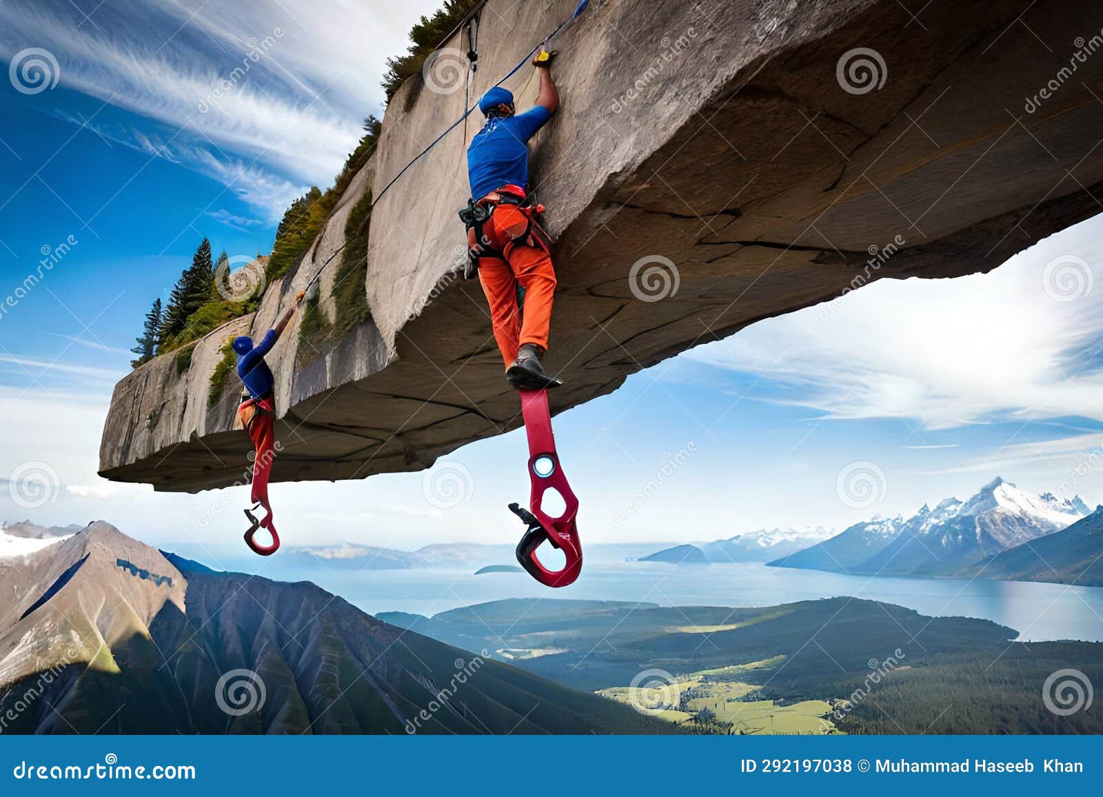 A Set of Climbing Anchors Securely Embedded in a Rock Face, Ensuring ...