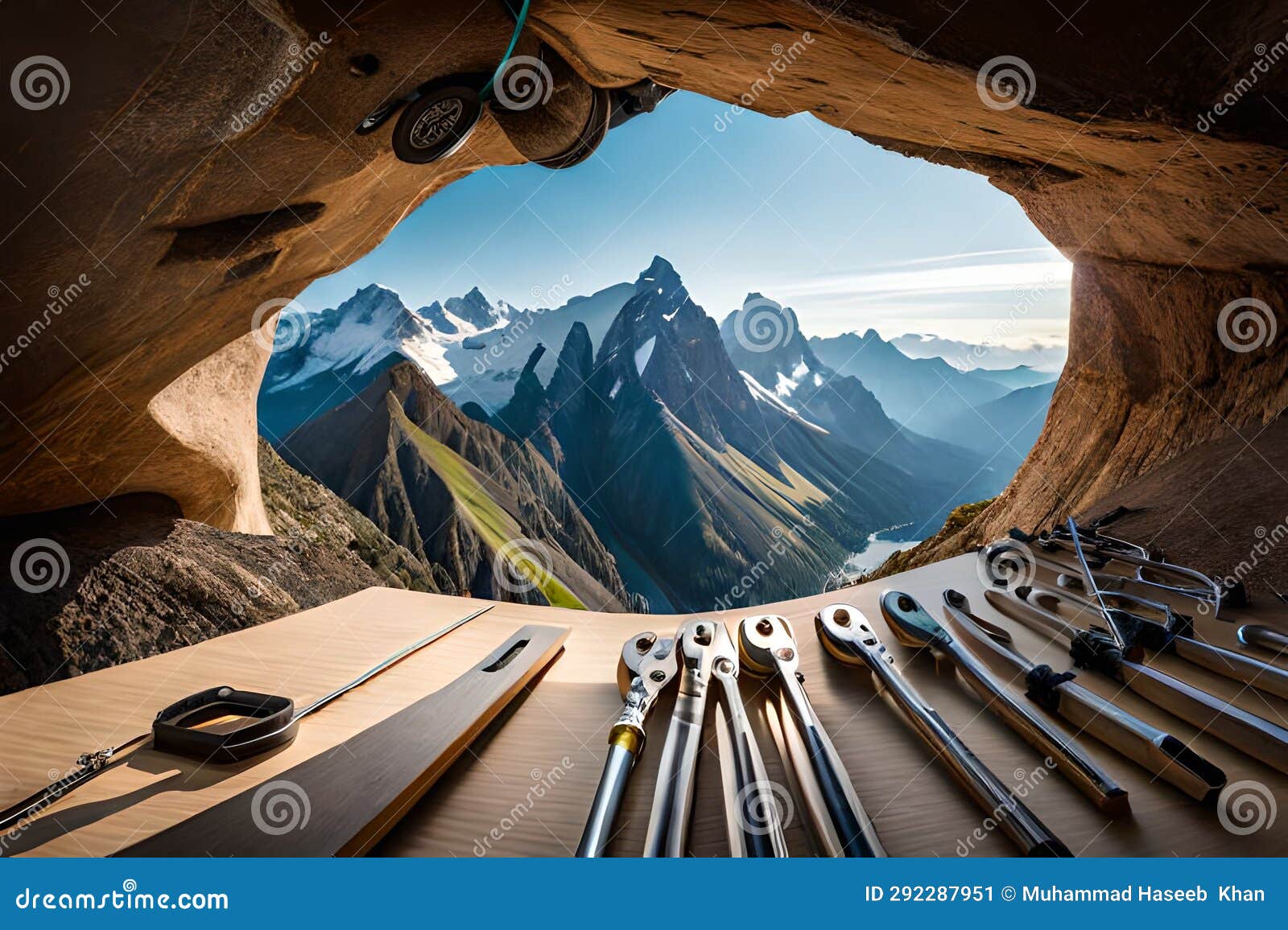 A Set Of Climbing Cams And Nuts Arranged Meticulously On A Flat Surface ...