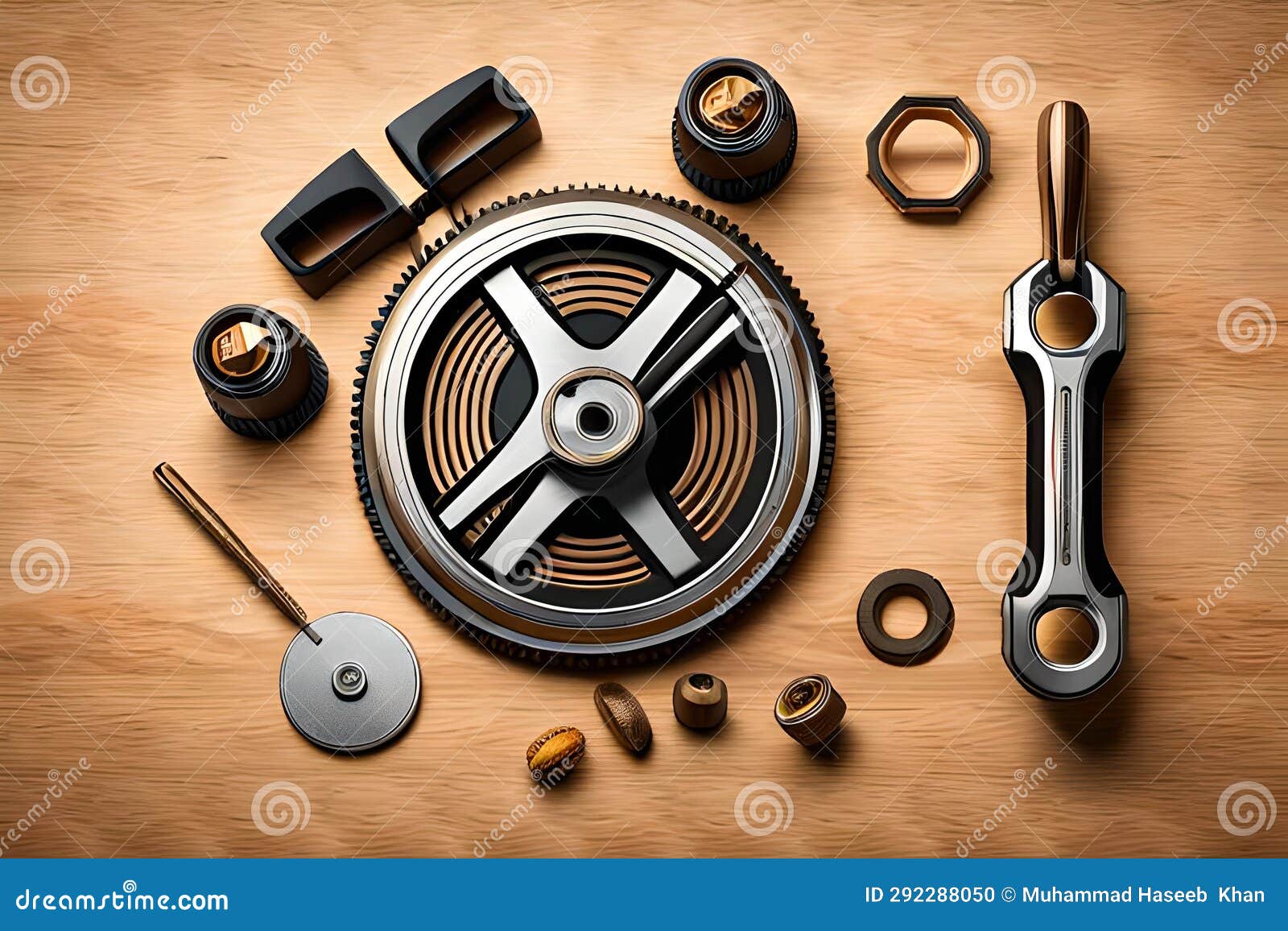 A Set of Climbing Cams and Nuts Arranged Meticulously on a Flat Surface ...