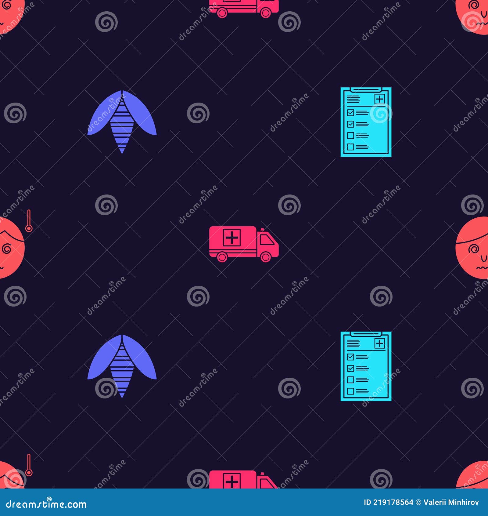 Set Clinical Record, Bee, Emergency Car and High Human Body Temperature ...