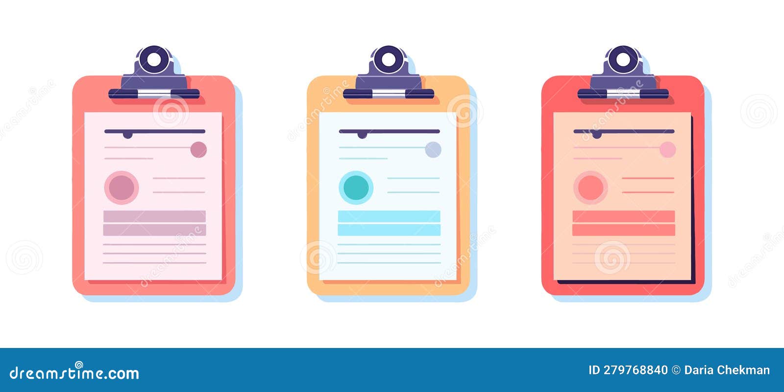 Set Clipboard List Icon in Flat Style on White Background Stock Vector ...