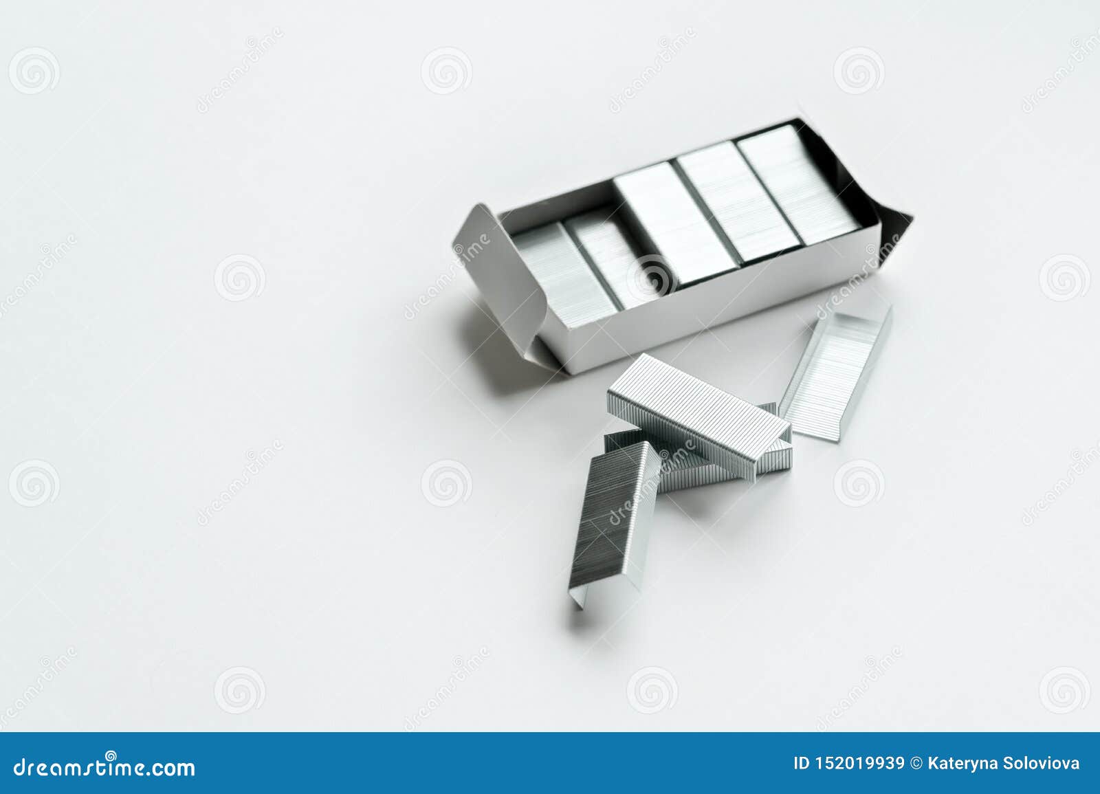 Set of Clips for the Stapler on White Background. Stock Image - Image ...