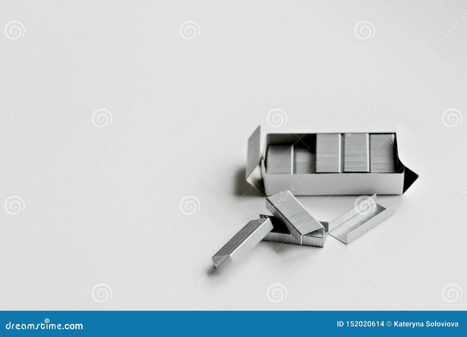 Set of Clips for the Stapler on White Background. Stock Photo - Image ...
