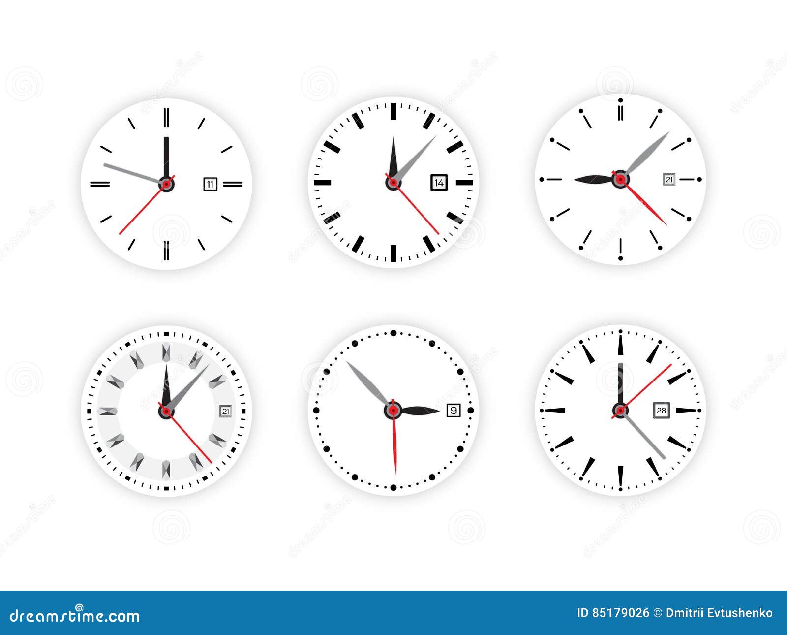 Set clock dial timer stock vector. Illustration of icon - 85179026