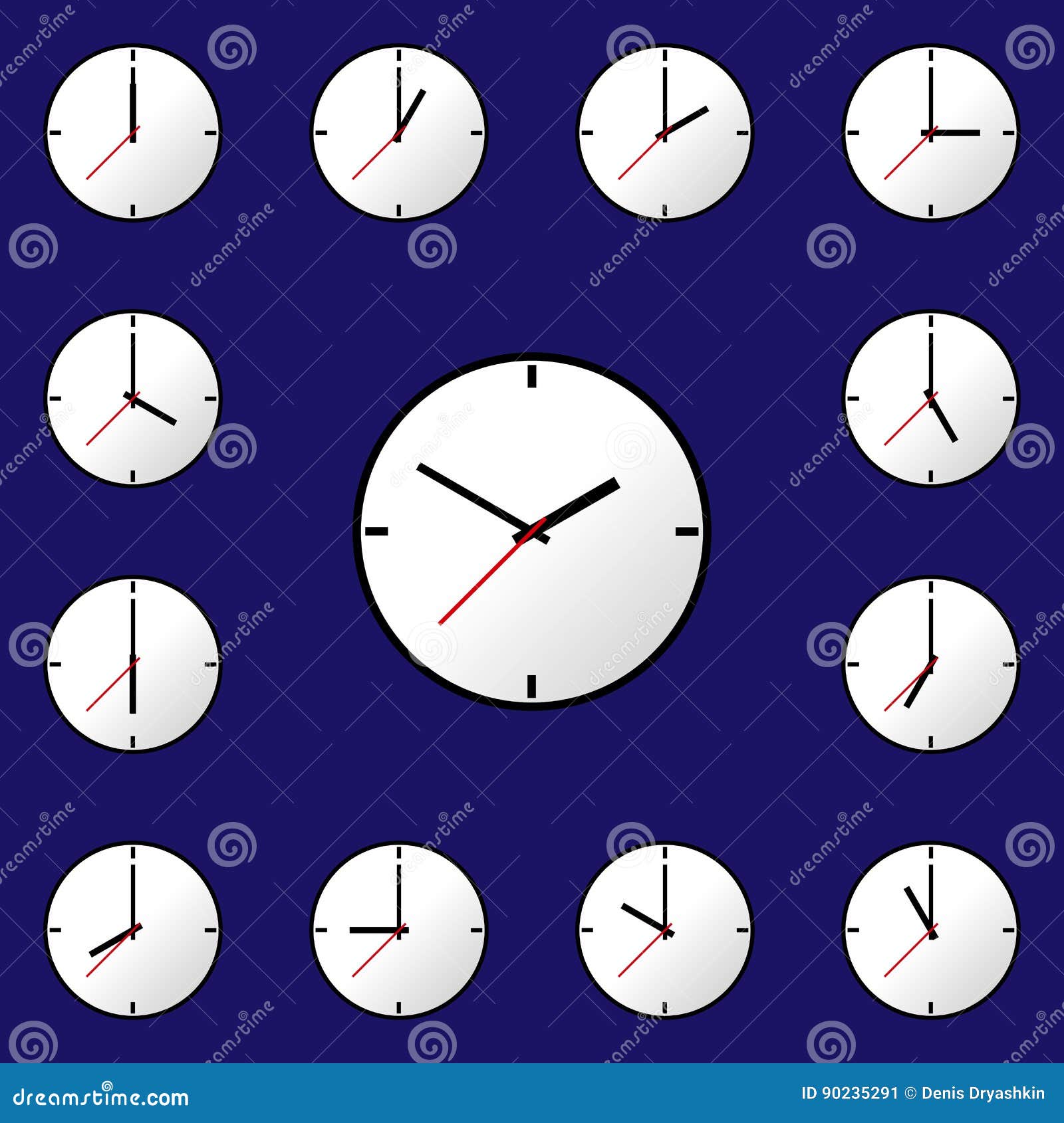 Set Clock Icon Vector Illustration Design EPS10 Stock Vector ...