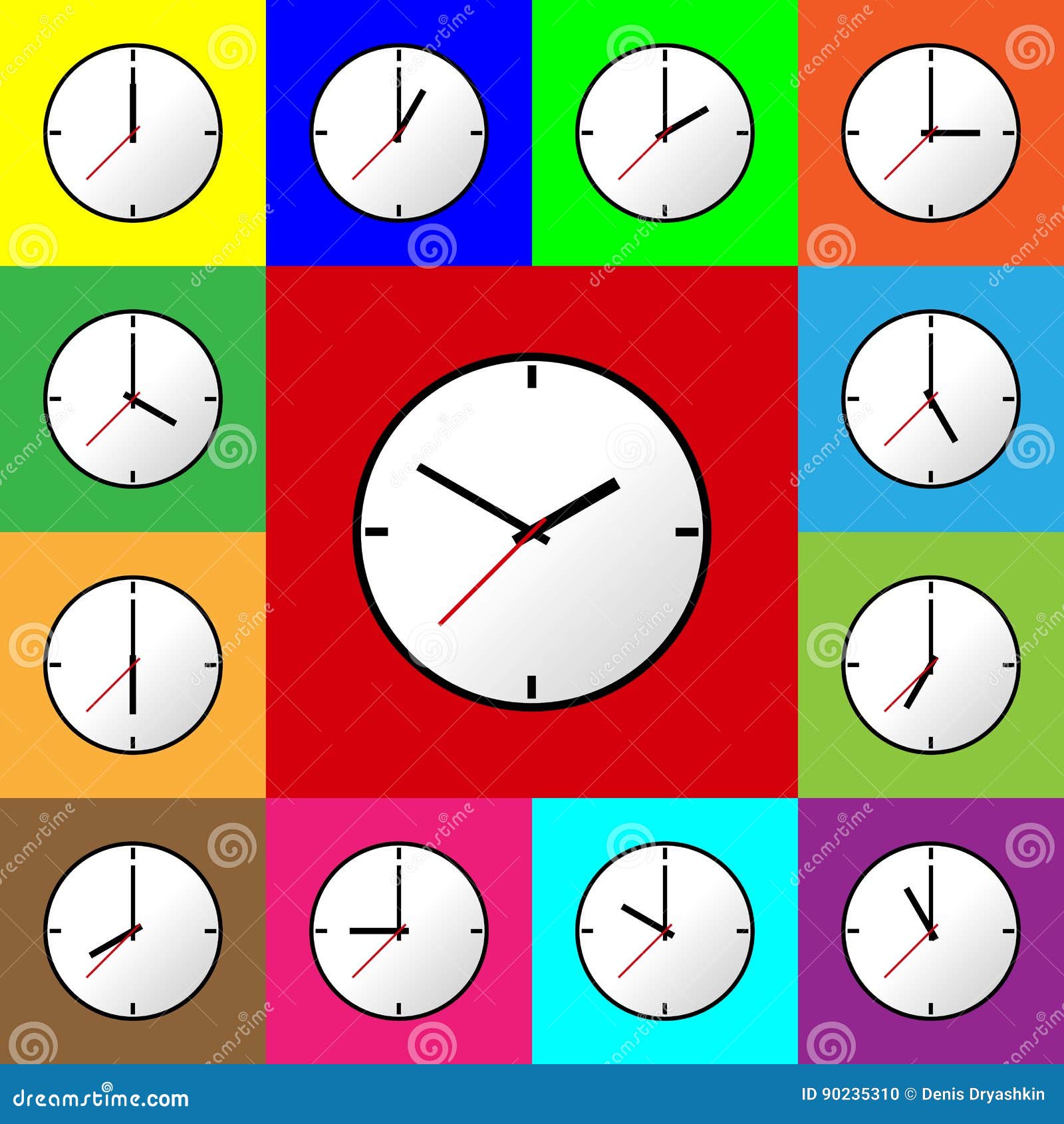 Set Clock Icon Vector Illustration Design EPS10 Stock Vector ...