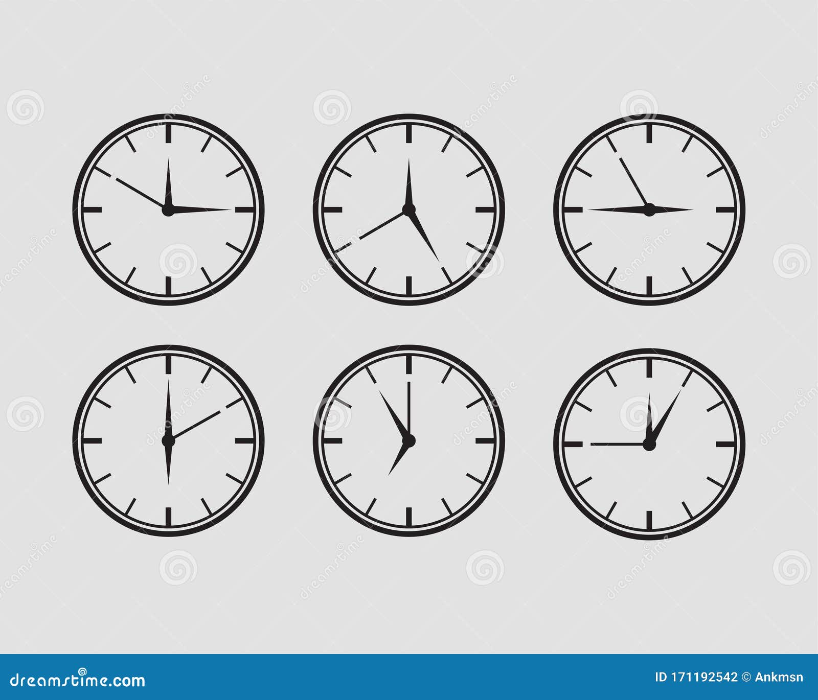 Set Clock Icon Vector. Time Line Graphic Design Elements of Clocks ...