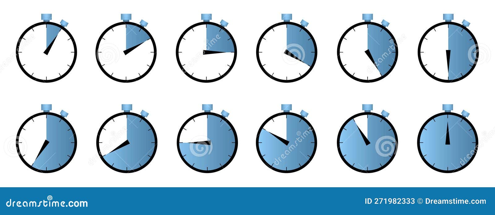 Set of clock, timer icon stock vector. Illustration of device - 271982333