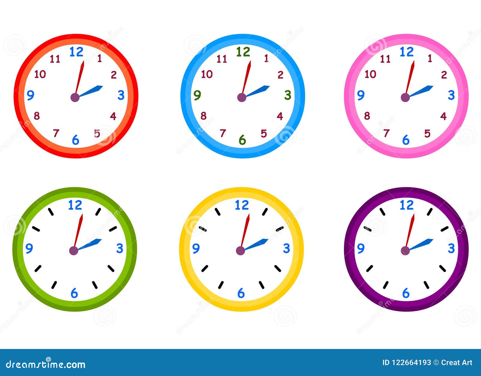 Clock Vector.Set of Clocks Vector Illustration Stock Vector ...