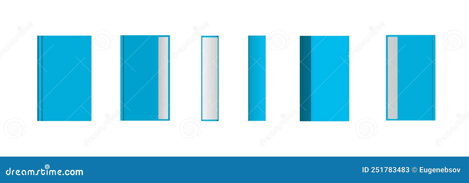 Set of Closed Blue Books in Different Positions for Bookstore Stock ...