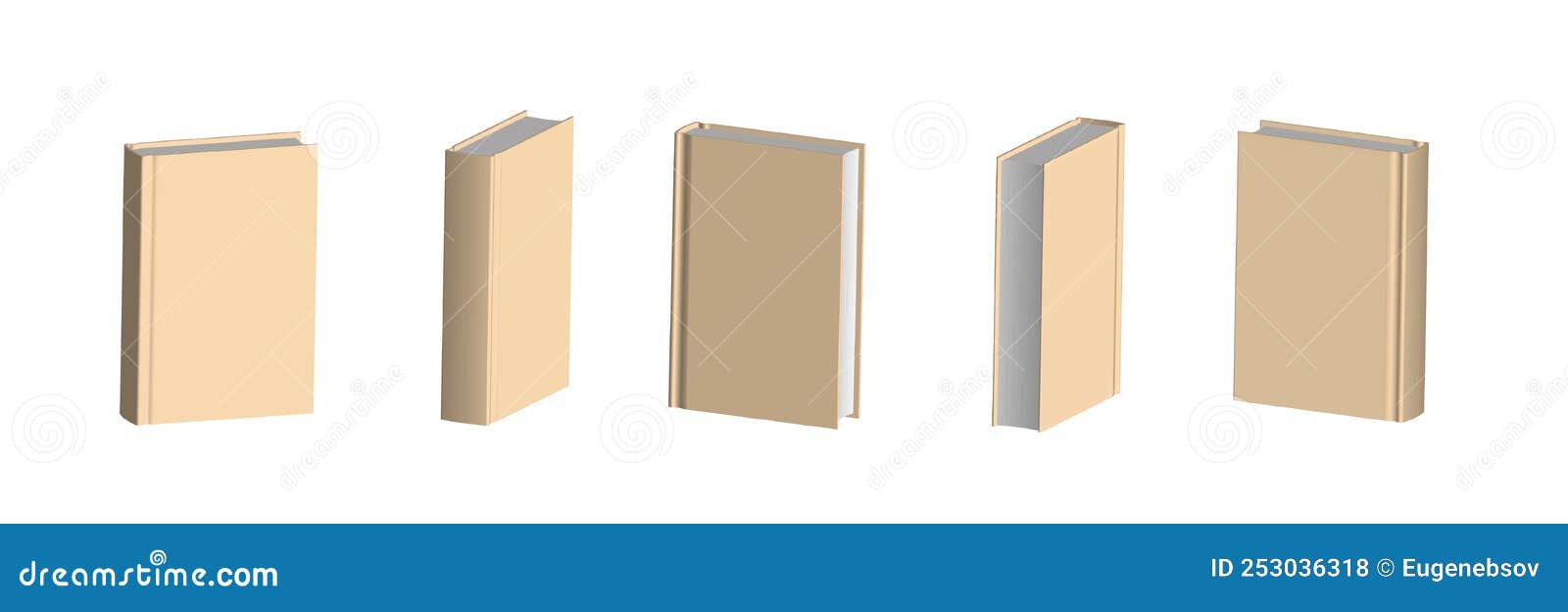Set of Closed Blue Books in Different Positions for Bookstore Stock ...