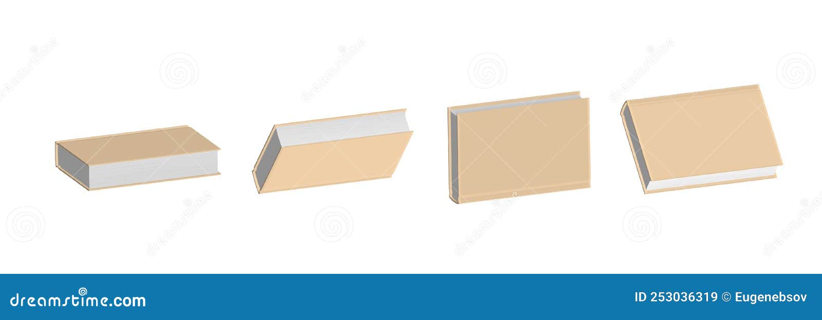 Set of Closed Blue Books in Different Positions for Bookstore Stock ...