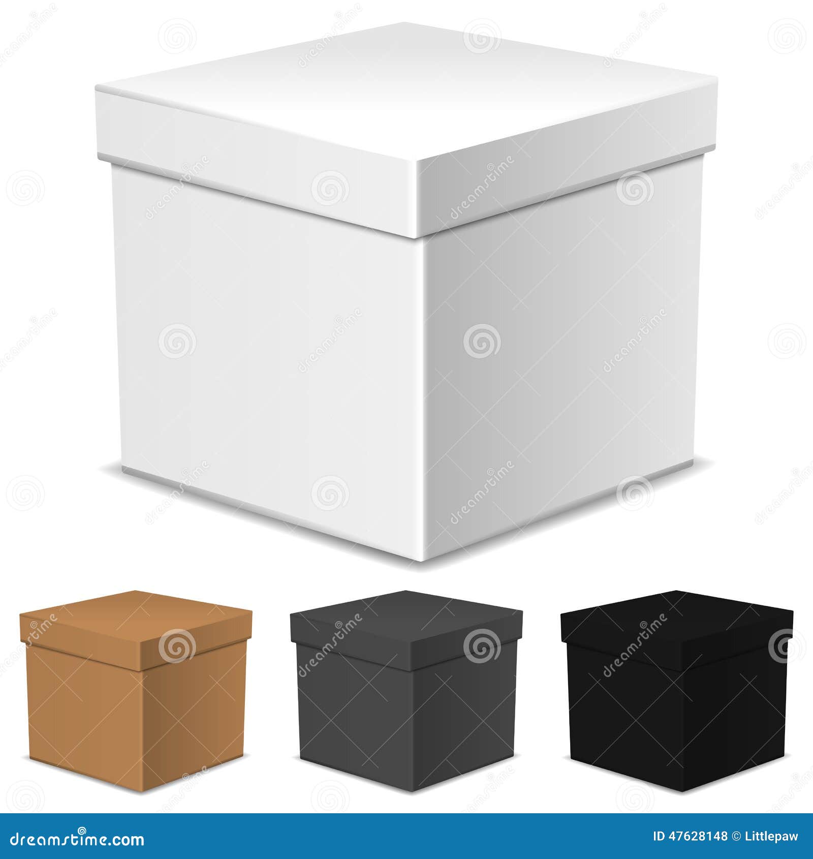 Set of Closed Boxes Isolated on White Stock Illustration - Illustration ...